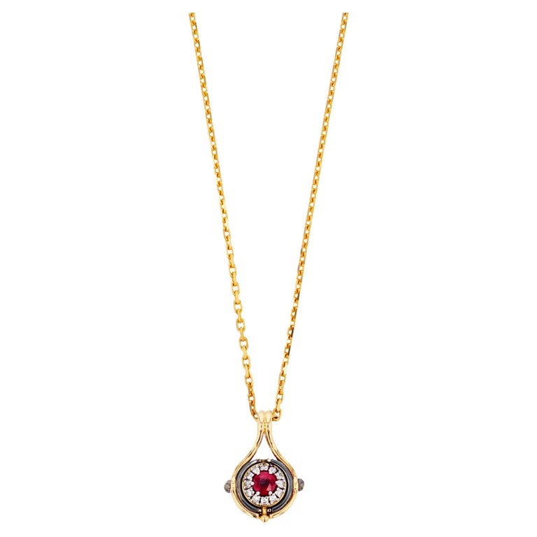 Mira Ruby Pendant by Elie Top For Sale at 1stDibs | elie top jewelry