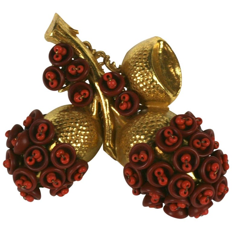 Miriam Haskell Acorn Cluster Brooch at 1stDibs