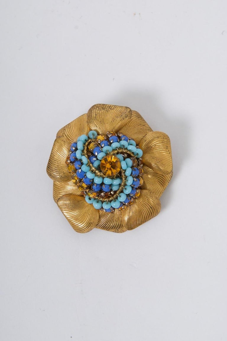Miriam Haskell Brooch and Earrings at 1stDibs