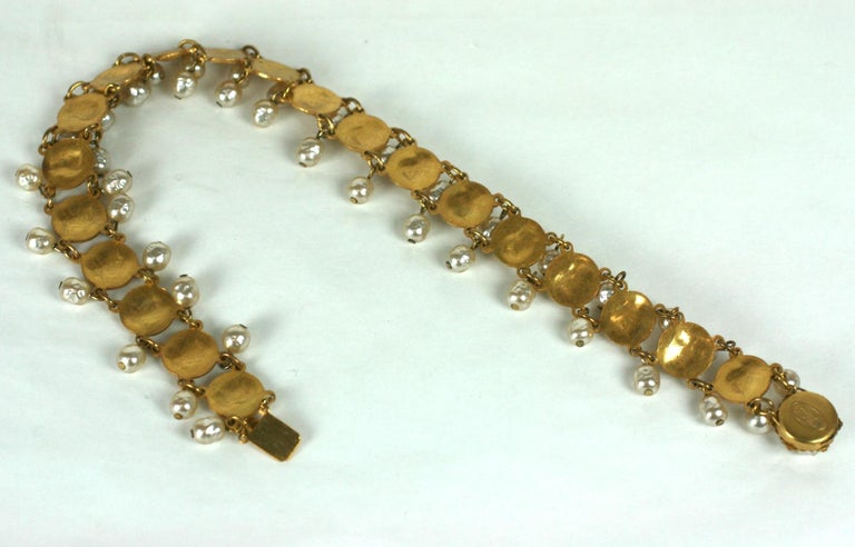 Miriam Haskell Pearl Pendant Coin Choker For Sale at 1stDibs