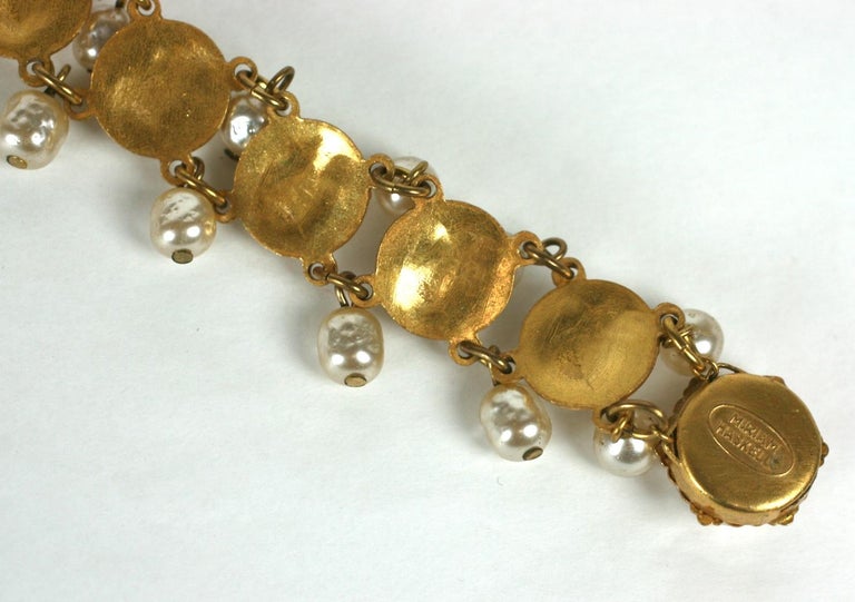 Miriam Haskell Pearl Pendant Coin Choker For Sale at 1stDibs