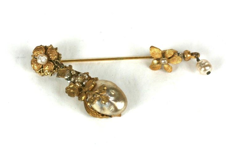 Miriam Haskell Pendant Stick Pin Brooch at 1stDibs