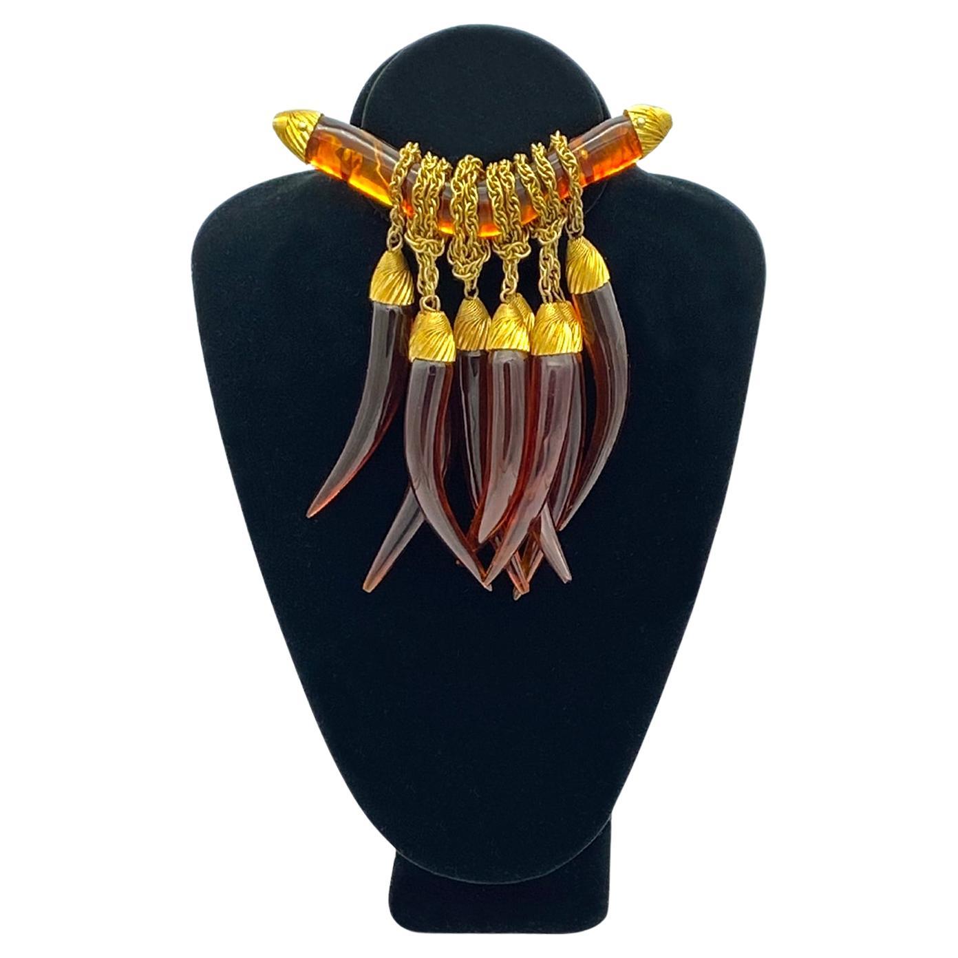 Miriam Haskell Style Bakelite Dangle Brooch For Sale at 1stDibs