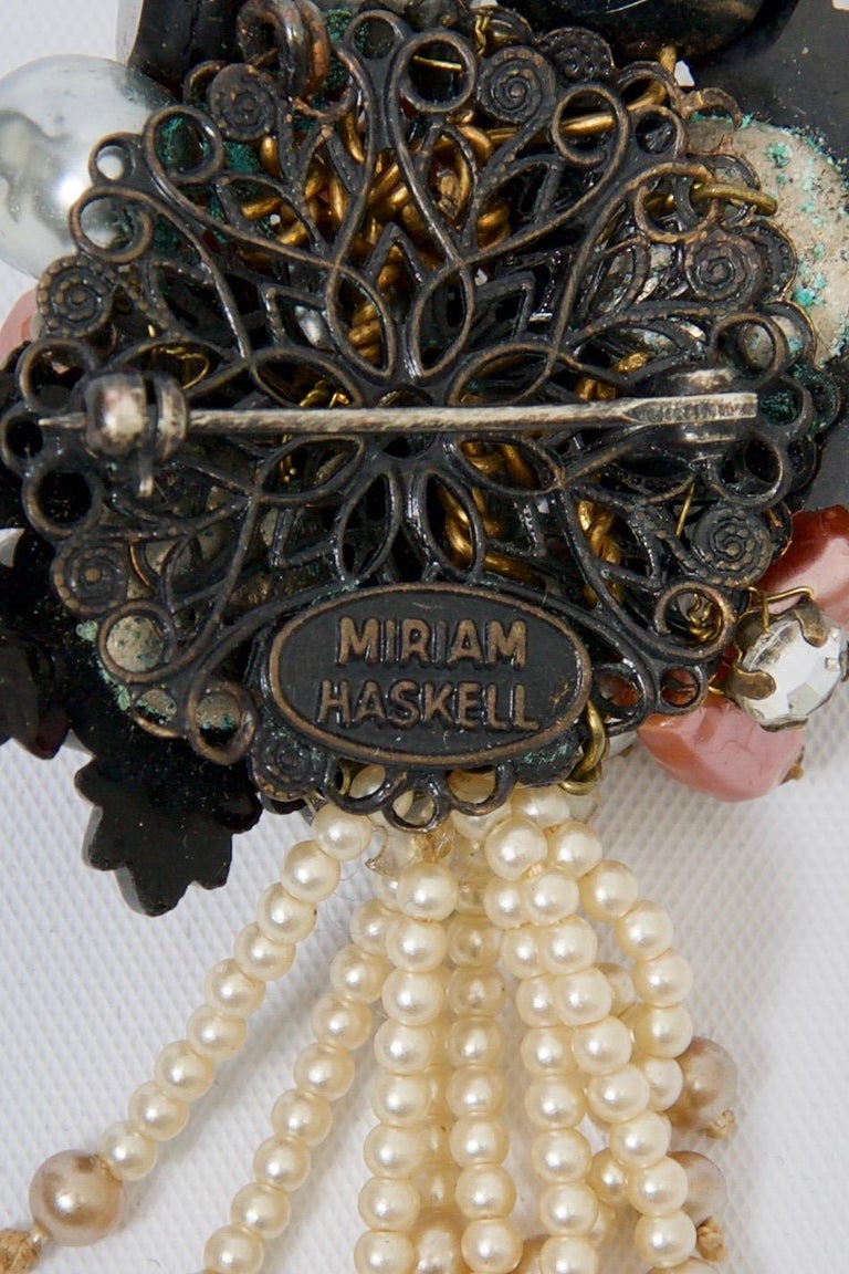 Miriam Haskell Vintage Brooch For Sale at 1stDibs