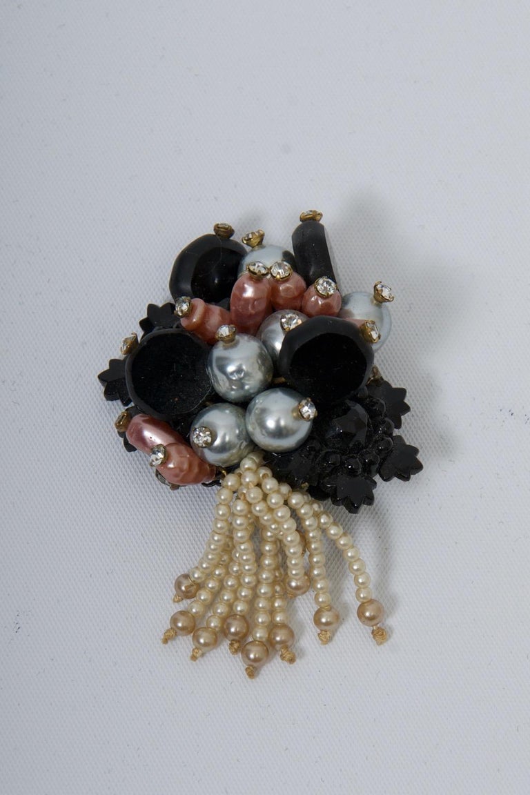 Miriam Haskell Vintage Brooch For Sale at 1stDibs
