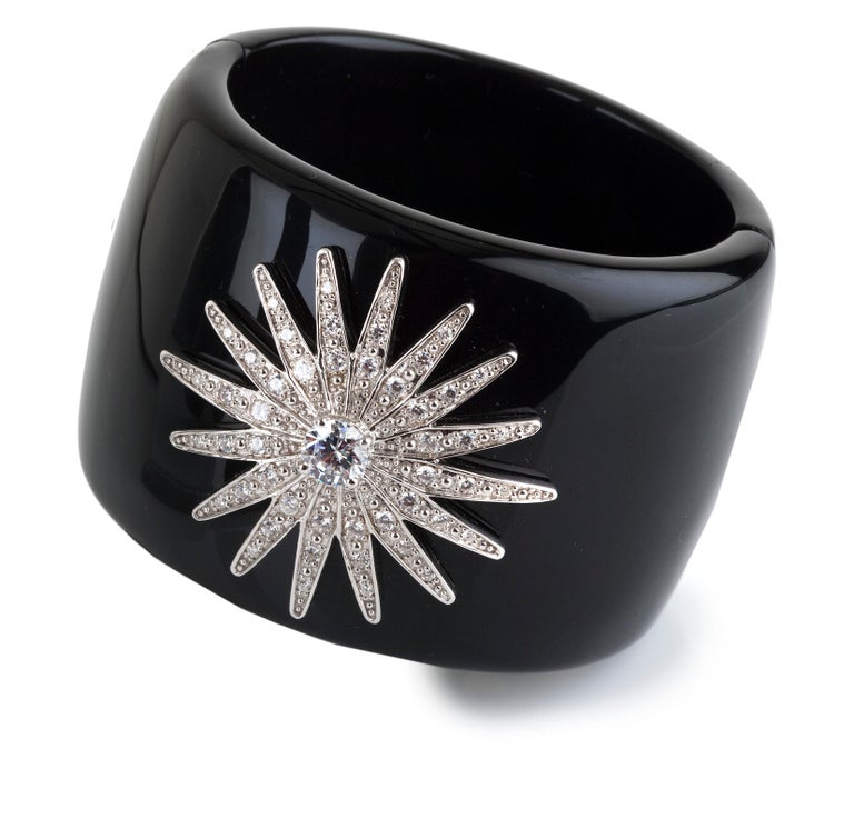 Miriam Salat Black Vintage Cuff Style Resin Cuff at 1stDibs