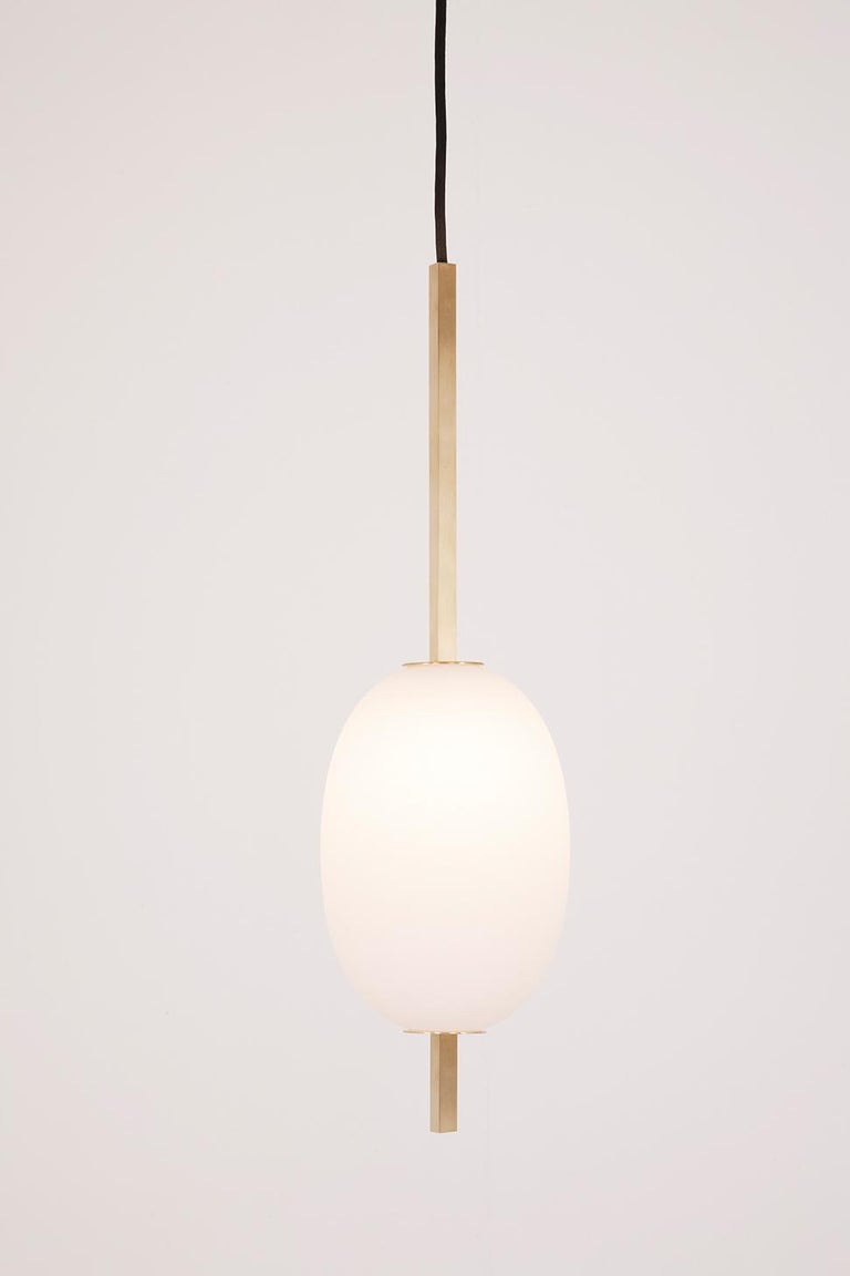 Miro 1 Hanging Pendant in Matte Black with Handblown Glass Shade For ...