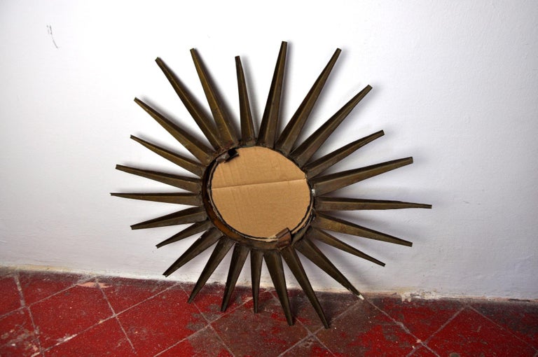 Miroir Soleil, Gilded Metal with Gold Leaf, Italy, 1960 For Sale at 1stDibs