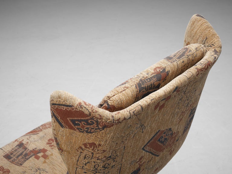 Miroslav Navratil Reupholstered Lounge Chair with Illustrative Motifs ...