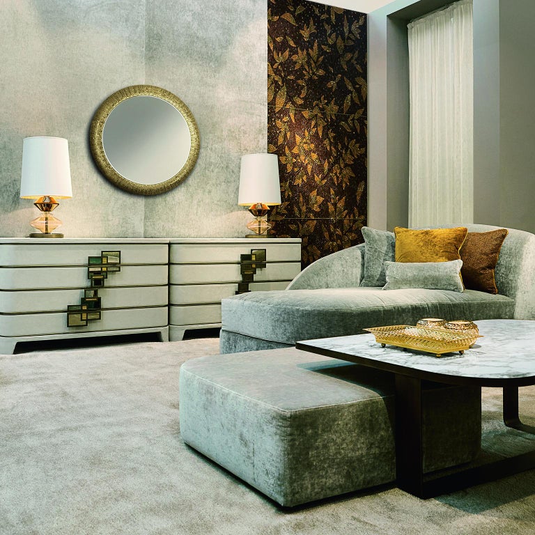 Mirror Bronze or Silver Finish and Decorated with Mosaic, LED ...