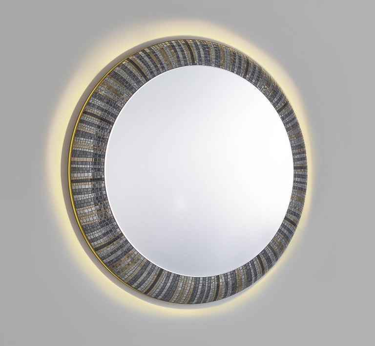 Mirror Bronze or Silver Finish and Decorated with Mosaic, LED ...