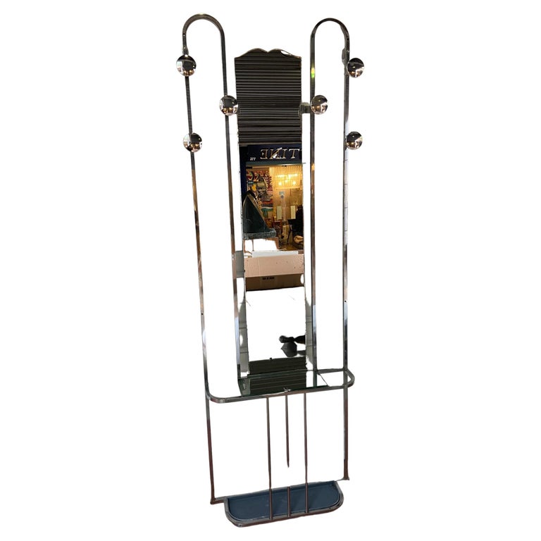 Mirror Coat Rack - Art Deco Dated 1957 For Sale at 1stDibs