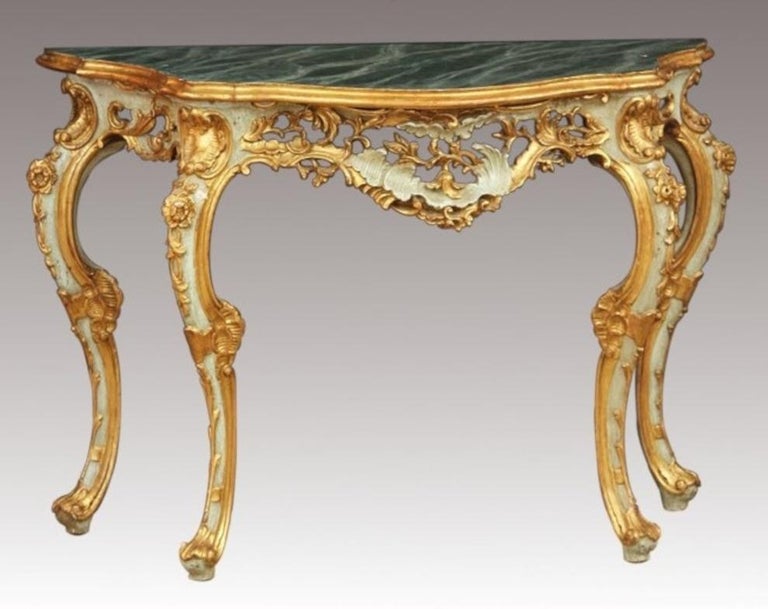 Mirror Console Table in Louis XV Rococo Style, Venetian For Sale at 1stDibs