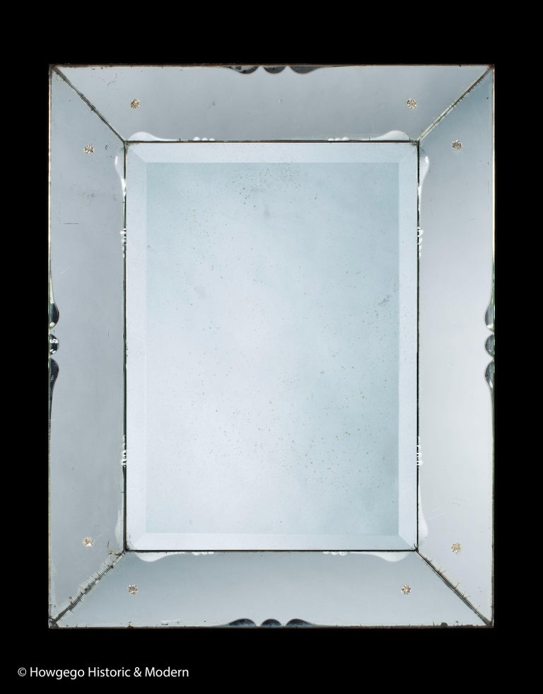 Mirror French Scallop Bevelled Canted Floral Mobiglace For Sale at 1stDibs