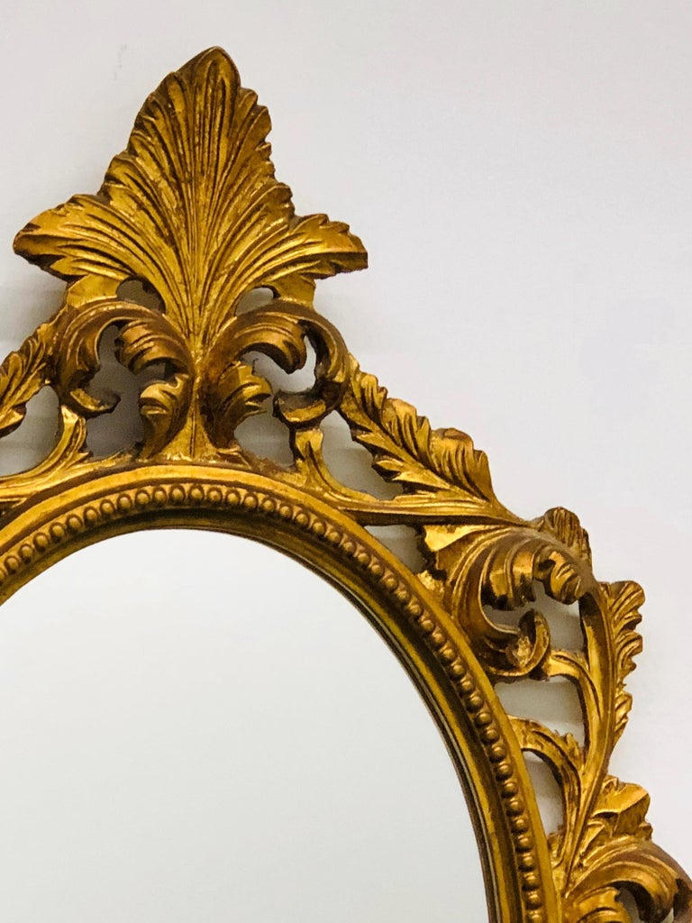 Mirror Hollywood Regency Style Gilded Wood Vintage, Italy, 1960s at 1stDibs