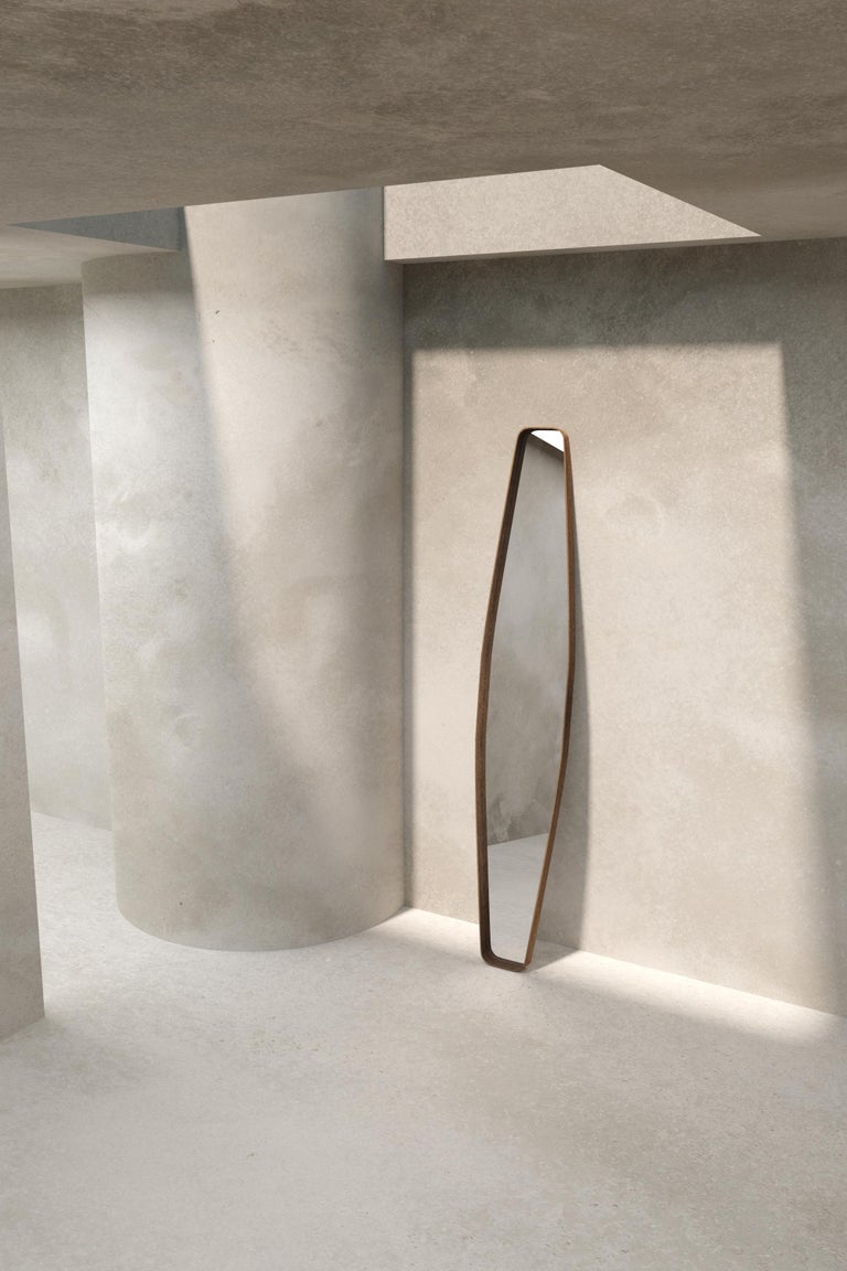 Mirror L, 21st Century Liquid Bronze Cast Aluminium Crystal Glass Wall ...