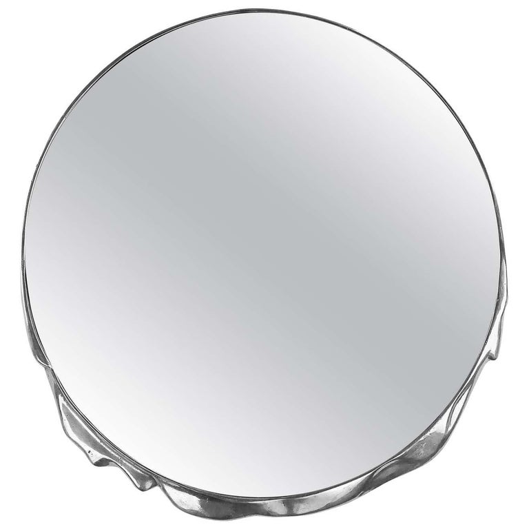 Mirror Liquid Metal For Sale at 1stDibs | round mirror with flat bottom