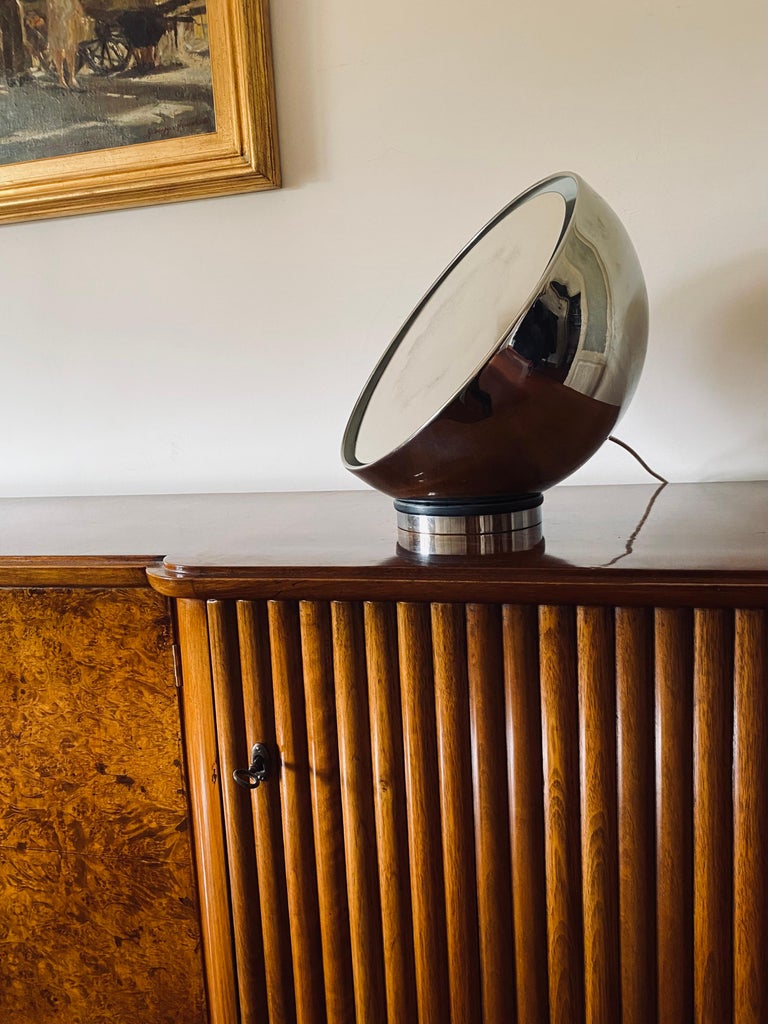 Mirror Spherical Table Lamp, Italy, 1970s For Sale at 1stDibs