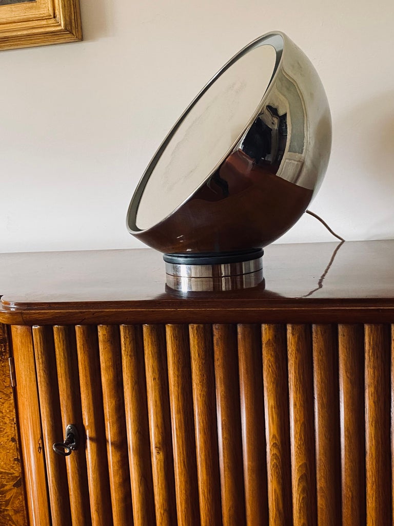 Mirror Spherical Table Lamp, Italy, 1970s For Sale at 1stDibs
