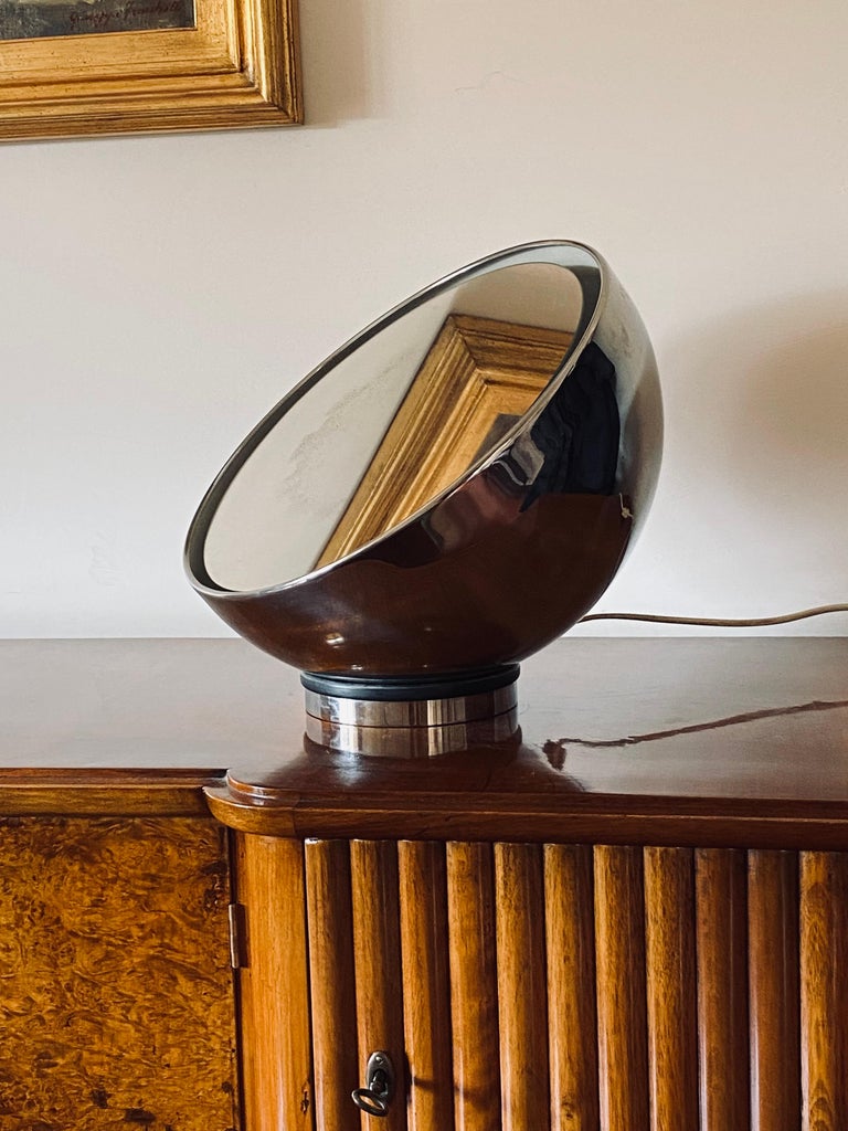 Mirror Spherical Table Lamp, Italy, 1970s For Sale at 1stDibs