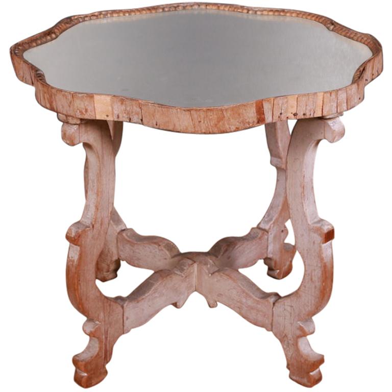 Mirror Topped Lamp Table For Sale at 1stDibs
