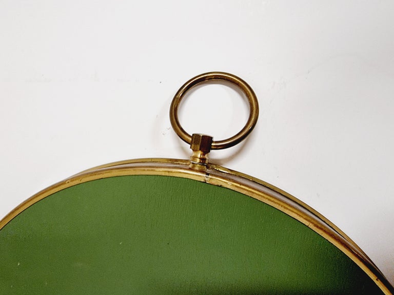 Mirror with Brass Frame, Pocketwatch Shaped, Mid-Century Modern For ...
