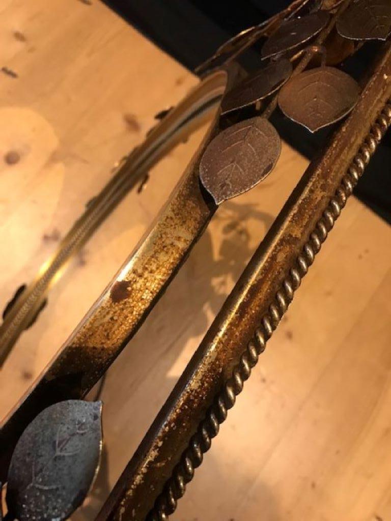 Mirror with Flowers and Leaves and Lighting For Sale at 1stDibs