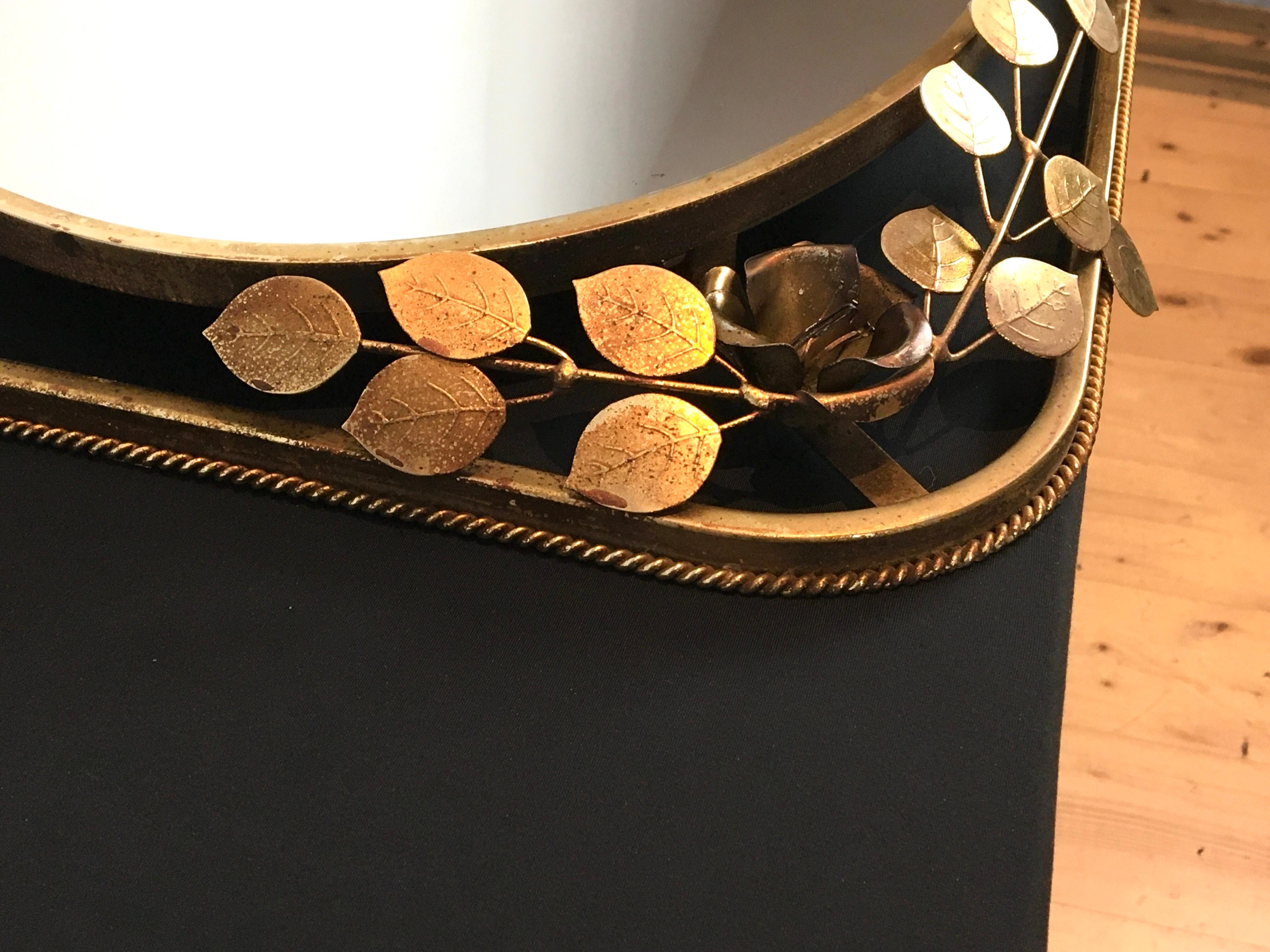 Mirror with Flowers and Leaves and Lighting For Sale at 1stDibs