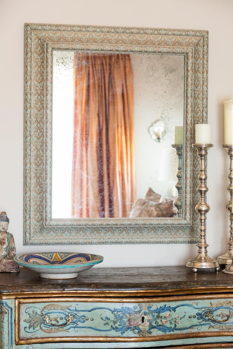 Mirror Wood Frame Wrapped in Fabric For Sale at 1stDibs