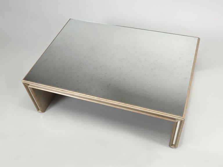 Mirrored and Silver-Leaf Coffee Table Made to Order in Any Dimension or ...