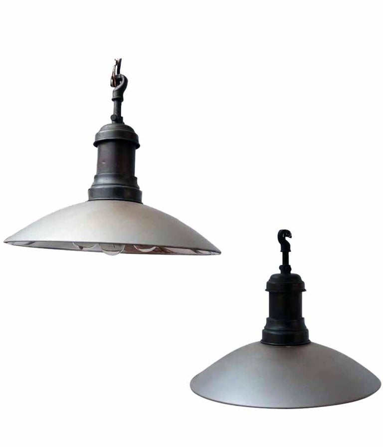 Mirrored Antique German Glass Pendant Lights '2' For Sale at 1stDibs