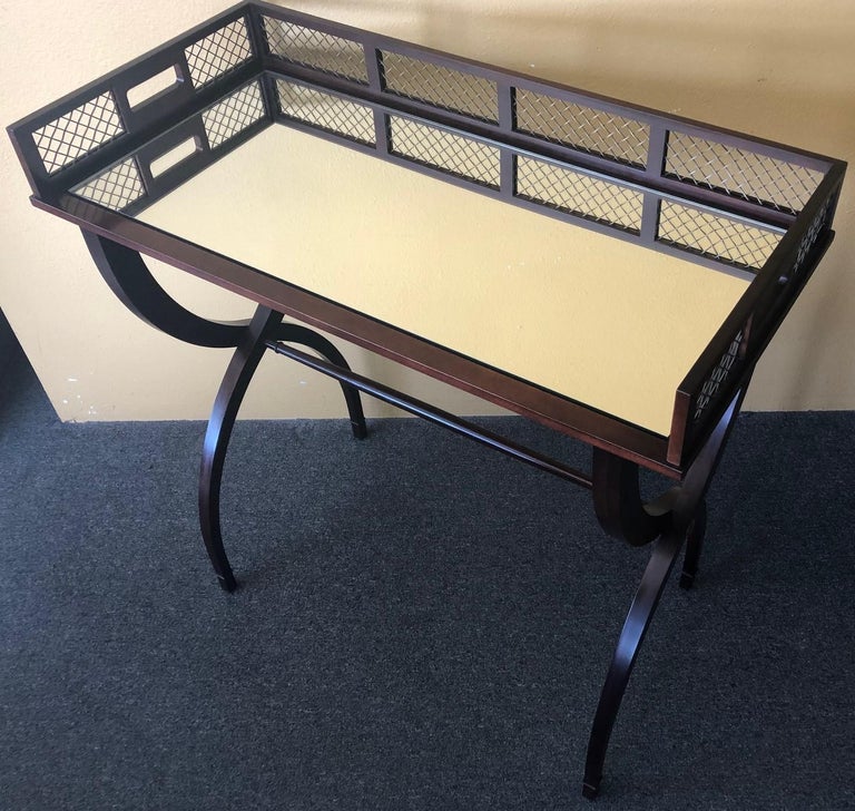 Mirrored Drinks / Cocktail Tray Table by Barbara Barry for Baker at 1stDibs