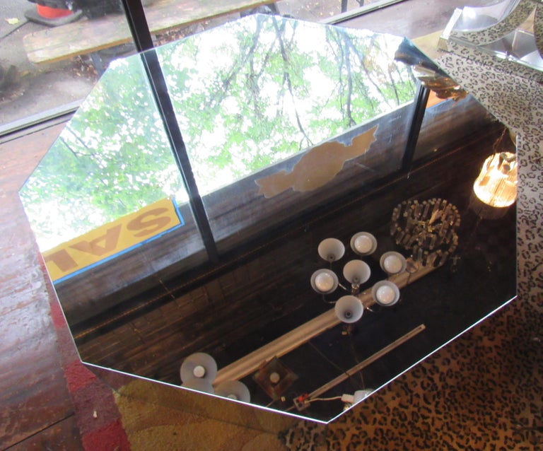 Mirrored Glass Coffee Table For Sale at 1stDibs