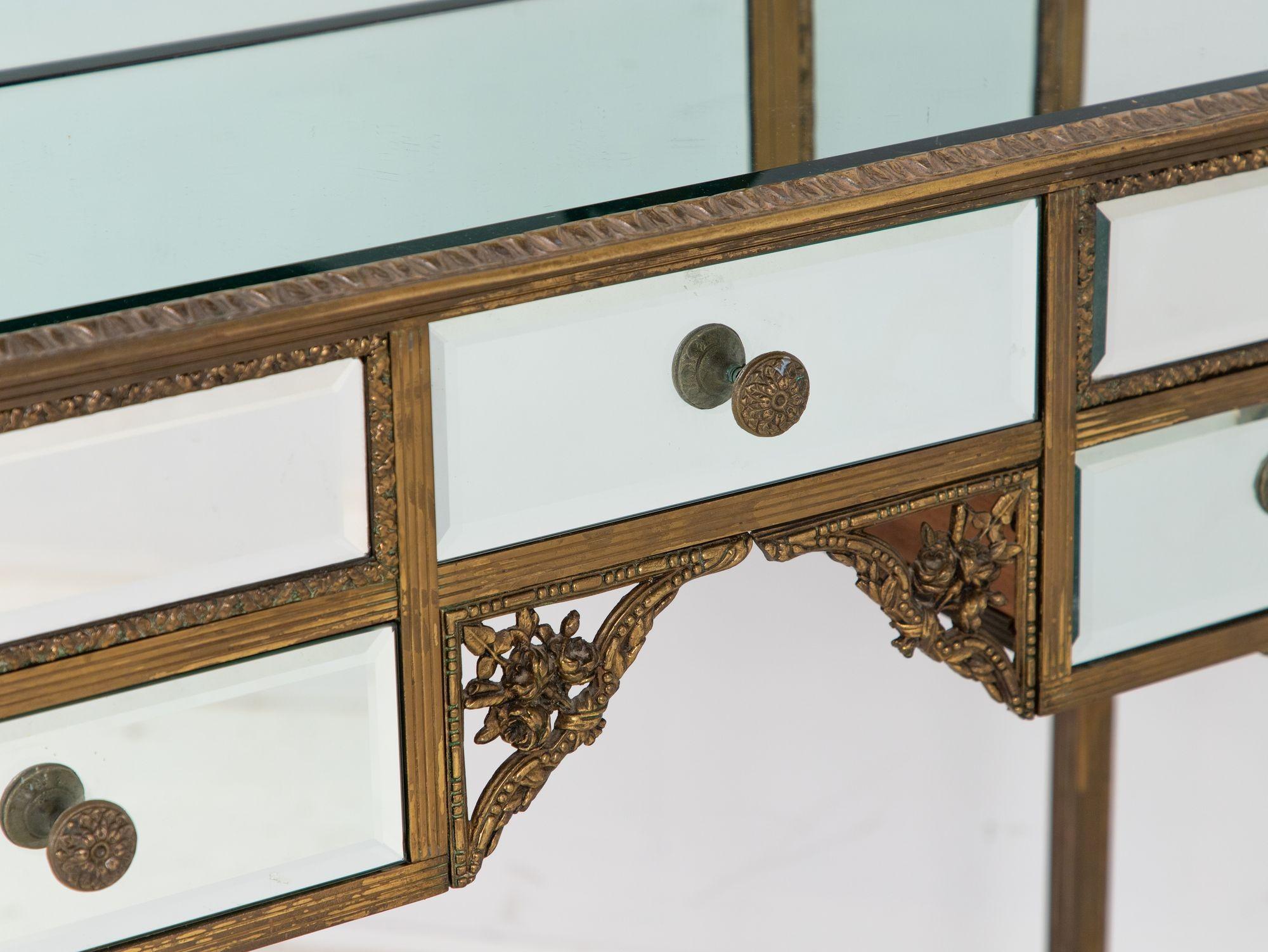 Mirrored Glass Dressing Table or Vanity at 1stDibs | mirrored dressing ...