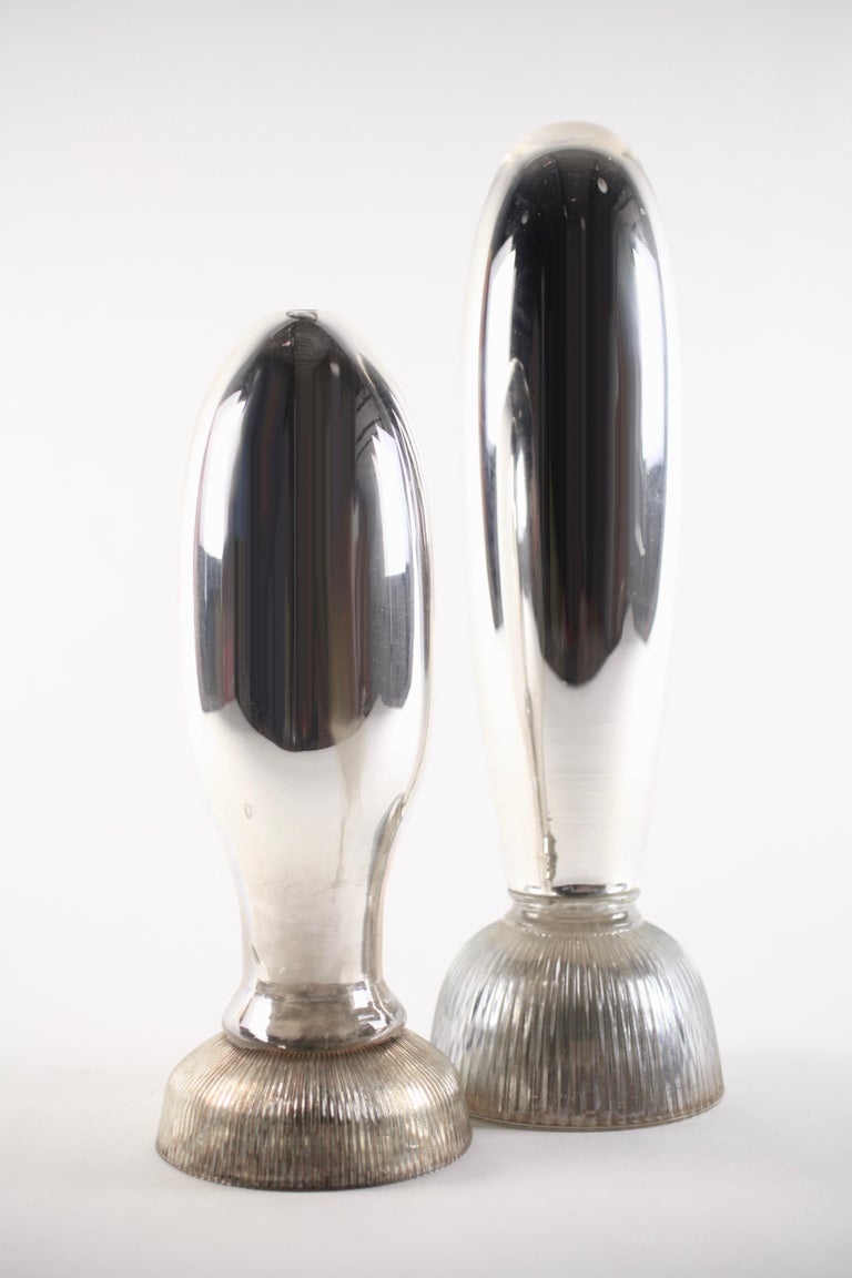 Mirrored Hand Blown Glass Bomb Sculpture Duo #2 by Elizabeth Lyons For ...