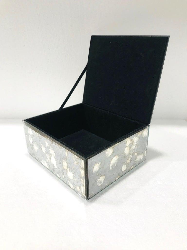Mirrored Jewelry Box in Antique Grey and Bronze Glass, circa 1990 For ...