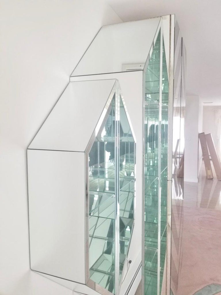 Mirrored Octagonal Wall-Mounted Bar Cabinet at 1stDibs