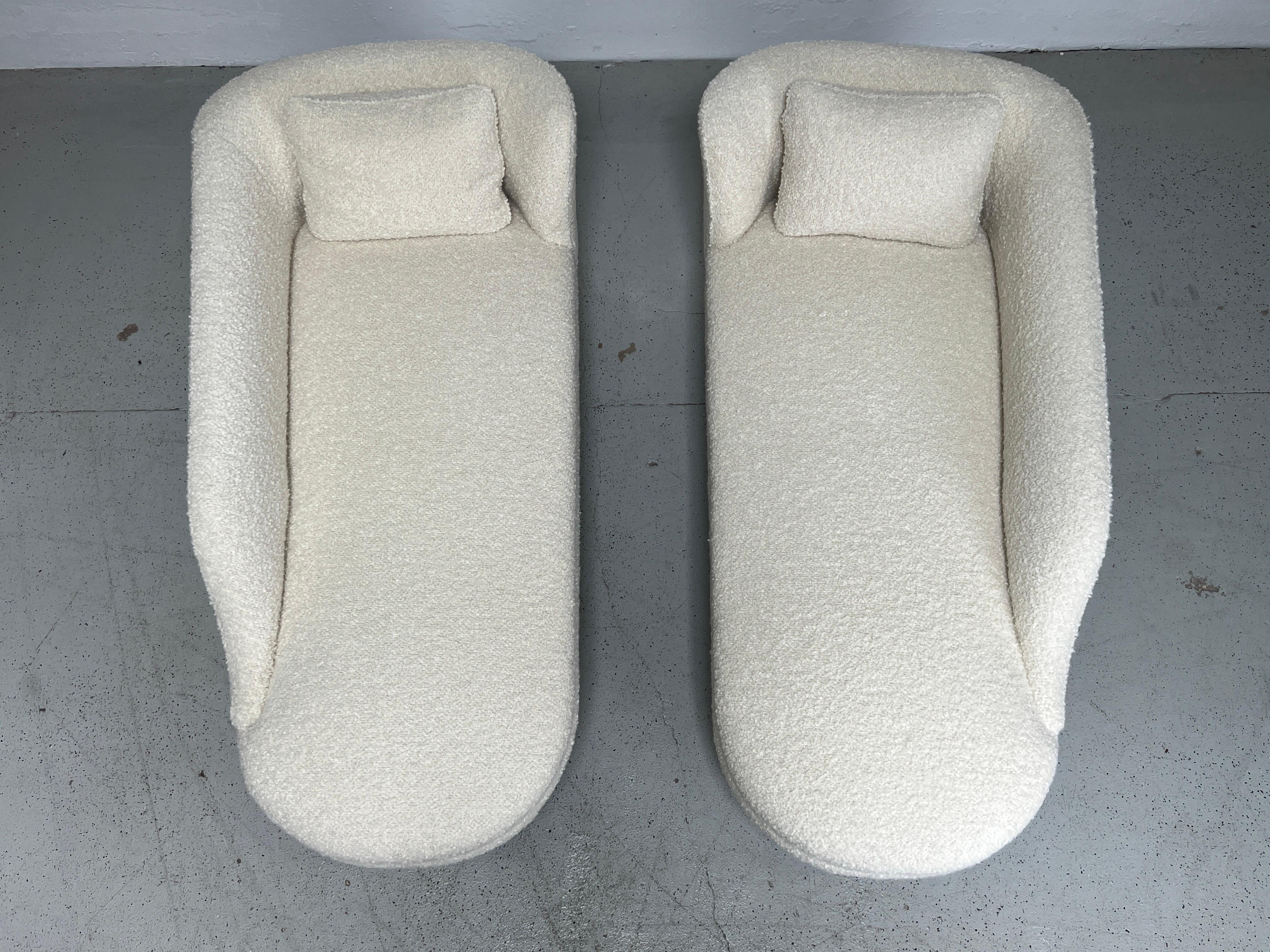 Mirrored Pair of Chaise Lounges by Edward Wormley for Dunbar For Sale ...