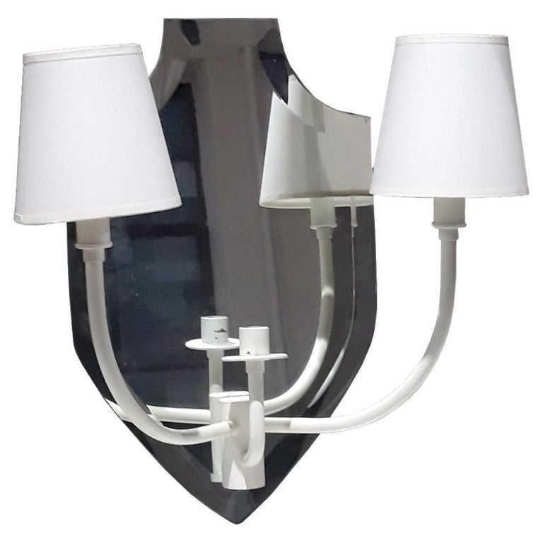 Mirrored Two-Arm Wall Light Sconce For Sale at 1stDibs