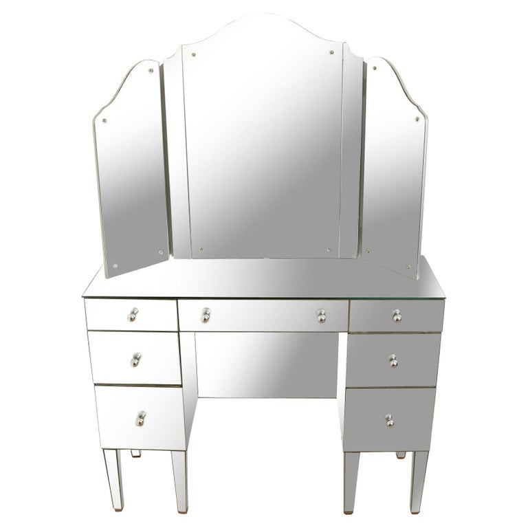 makeup table trifold mirror
