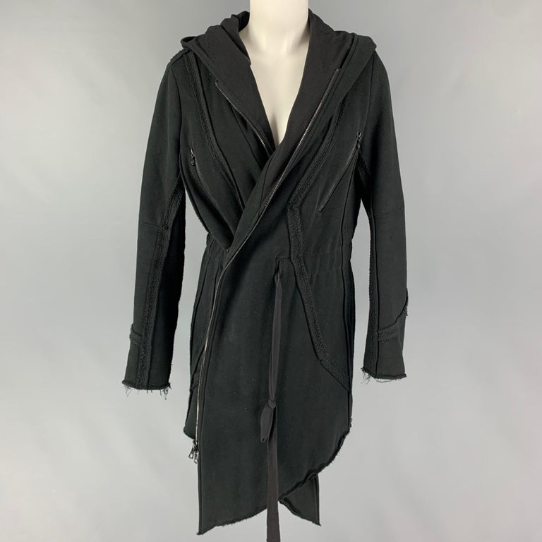 MISOMBER NUAN Size 0 Black Cotton Blend Zip Up Snaps Coat For Sale at ...