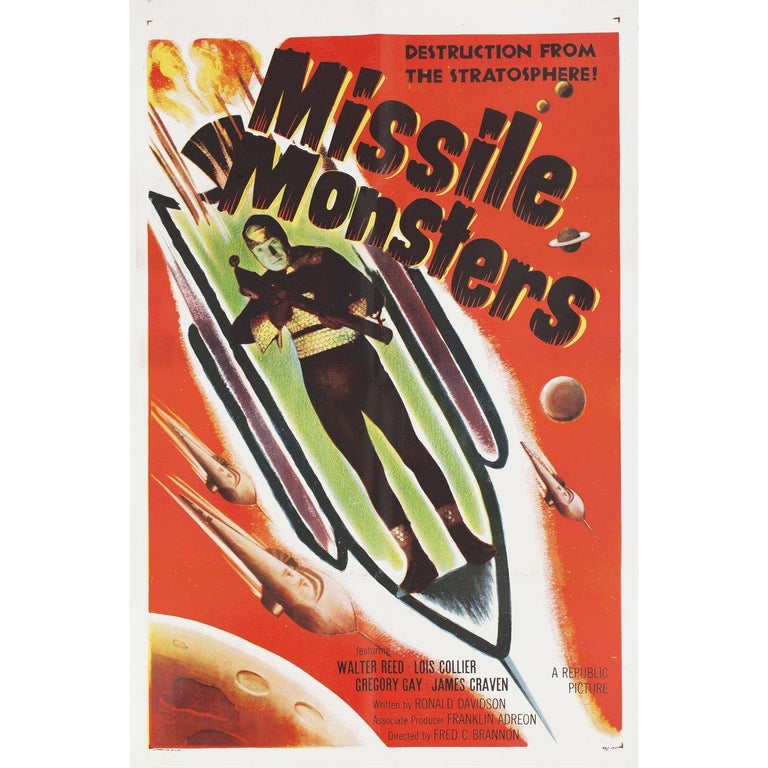 Missile Monsters 1958 U.S. One Sheet Film Poster For Sale at 1stDibs
