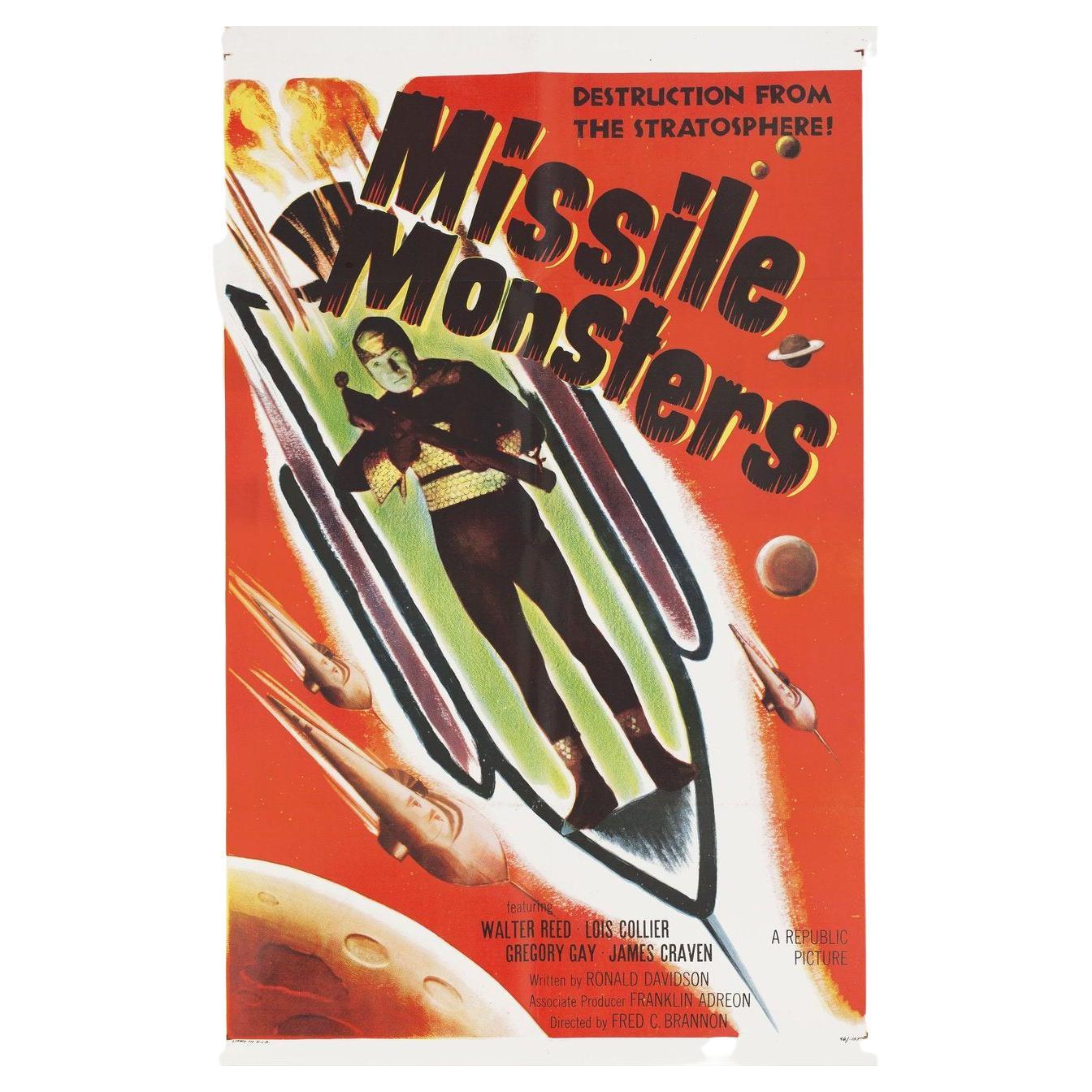 Missile Monsters 1958 U.S. One Sheet Film Poster For Sale at 1stDibs