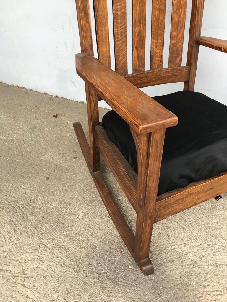 Mission Chestnut Slat Back Rocking Chair by National Chair Co. For Sale ...