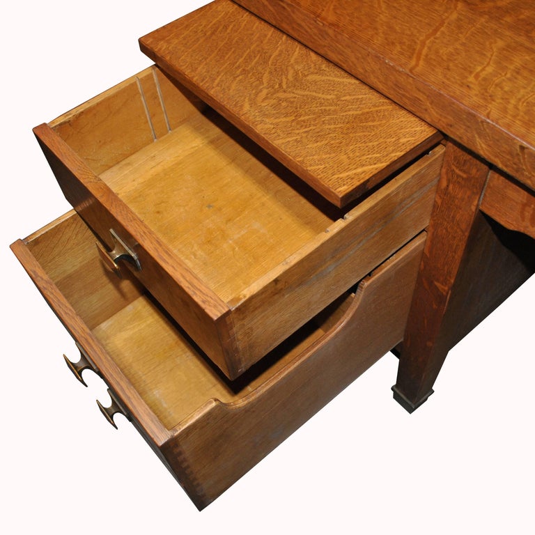 Mission Style Quarter Sawn Oak Executive Desk By Gorham at 1stDibs ...
