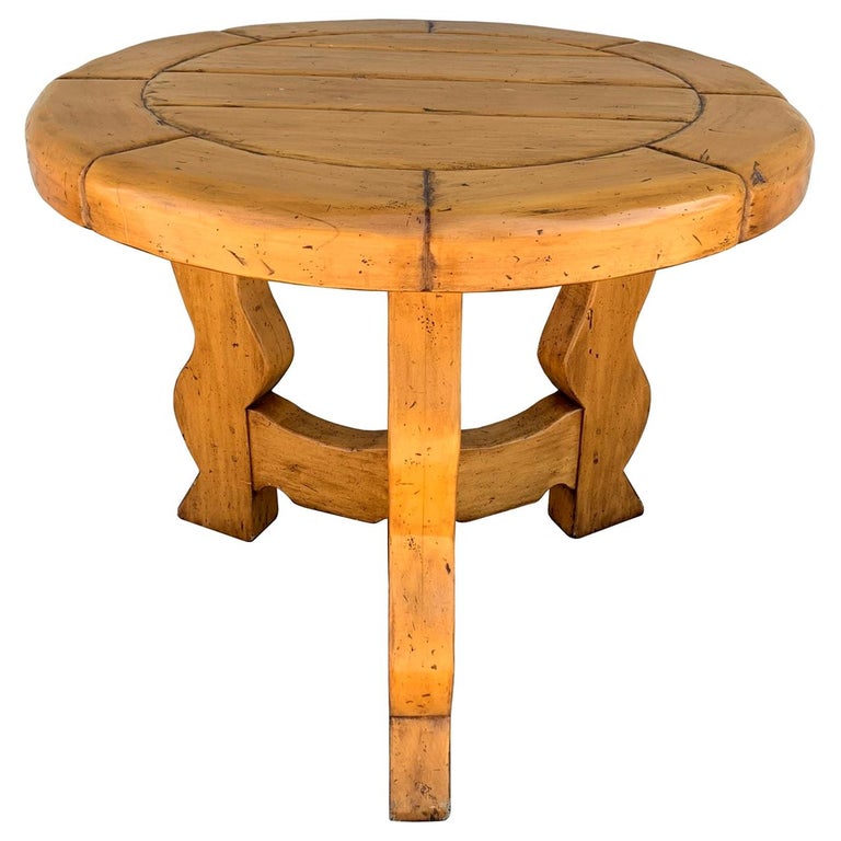 Mission Style Round Table by Ellis Woods Signed and Dated at 1stDibs