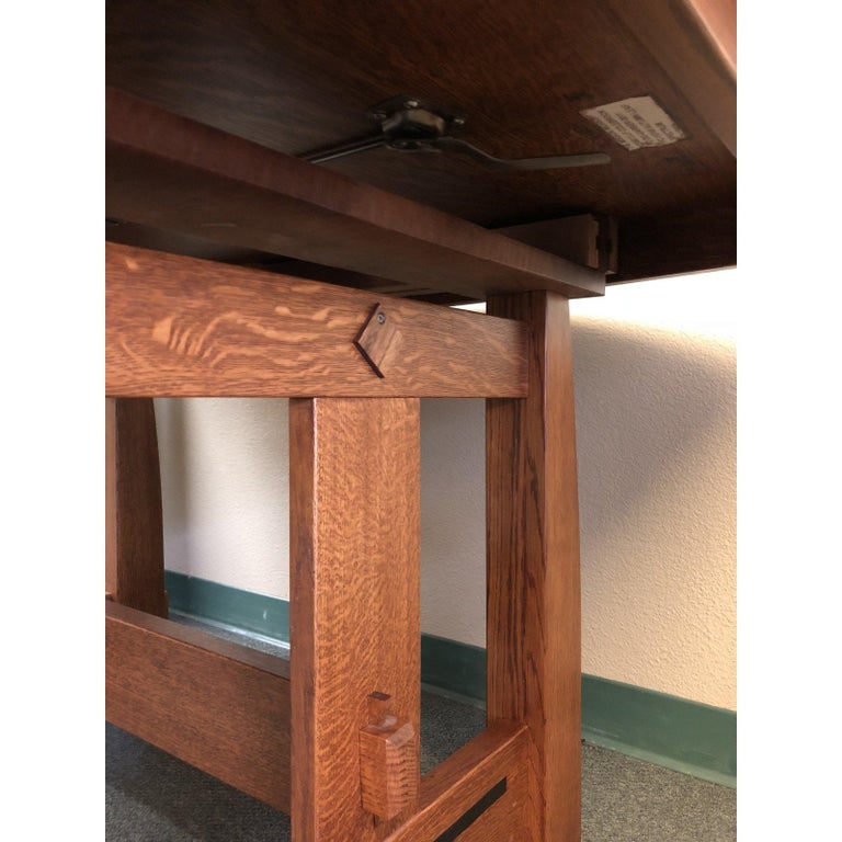 Mission Style West Point Oak Colebrook Trestle Table at 1stDibs