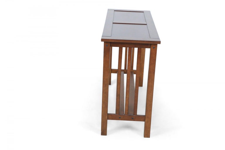 Mission Style Wooden Console Hall Table with Lower Shelf For Sale at ...