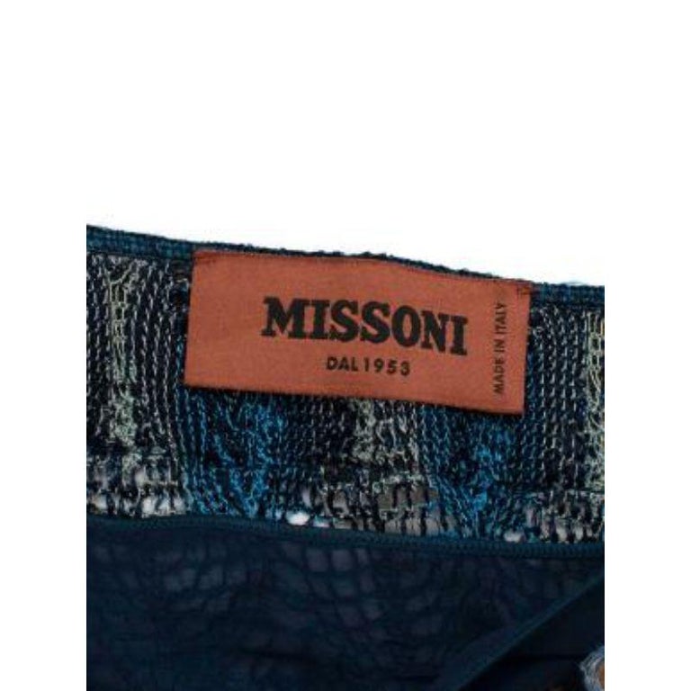 Missoni Blue Lurex Lace Knitted Maxi Dress For Sale at 1stDibs