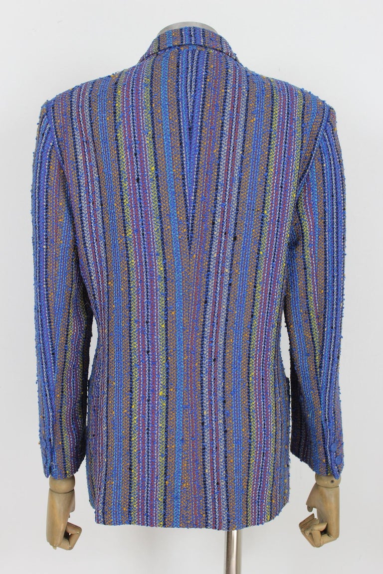Missoni Blue Wool Boucle Vintage Classic Jacket 1990s For Sale at 1stDibs